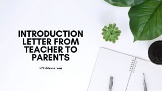 Introduction Letter From Teacher To Parents (Sample) // Get FREE Letter ...