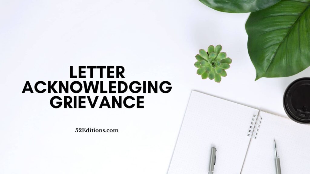 Letter Acknowledging Grievance // Get FREE Letter Templates (Print or ...