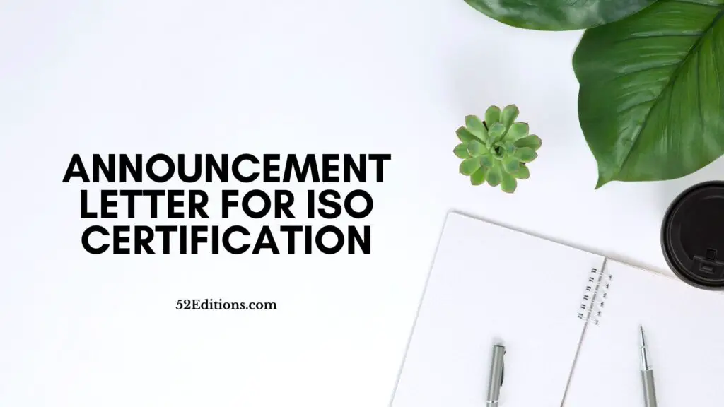 Announcement Letter For ISO Certification // Get FREE Letter Templates ...