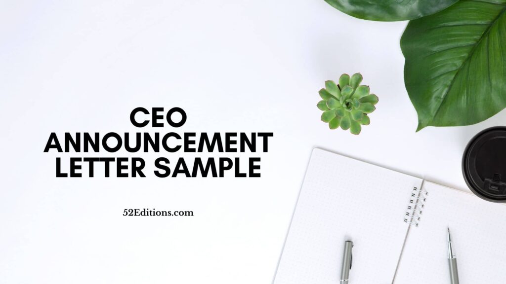 CEO Announcement Letter Sample // Get FREE Letter Templates (Print or ...