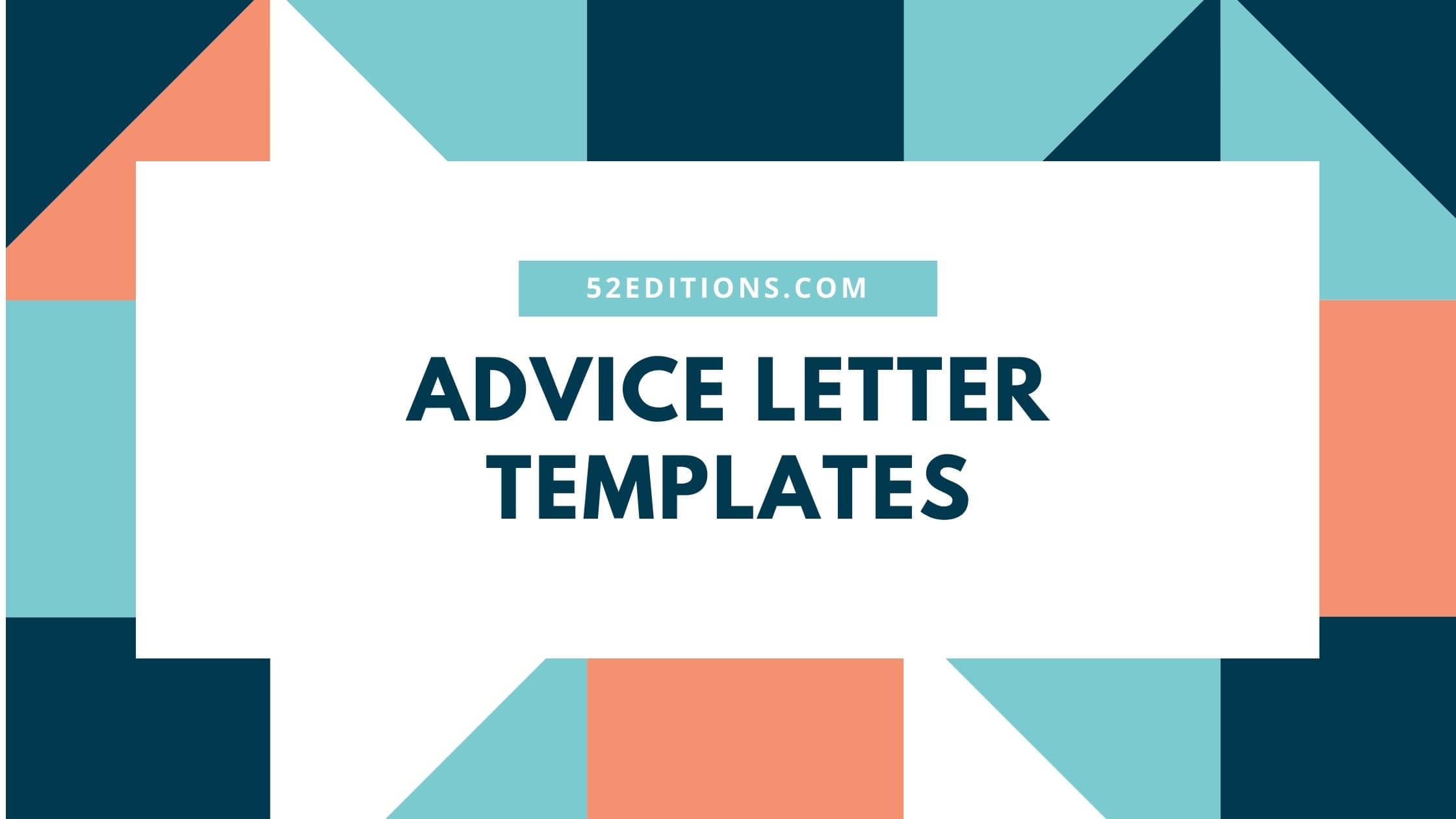 Sample Advice Letters // Get FREE Letter Templates (Print or Download)