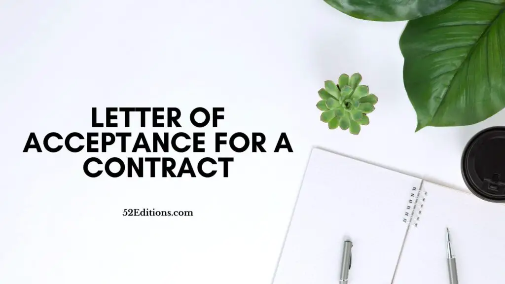 Letter Of Acceptance For A Contract // Get FREE Letter Templates (Print ...