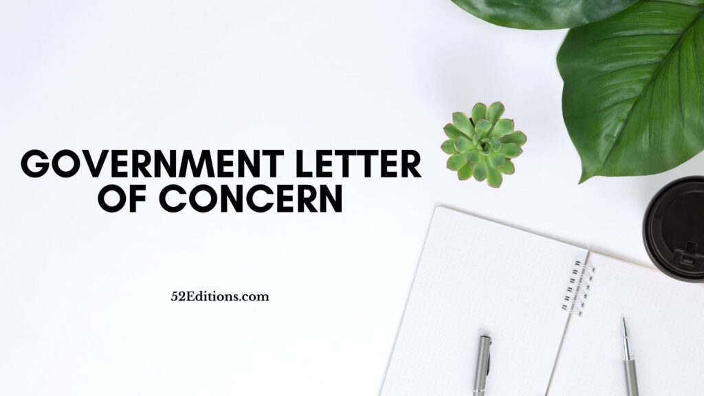 Government Letter of Concern // Get FREE Letter Templates (Print or ...