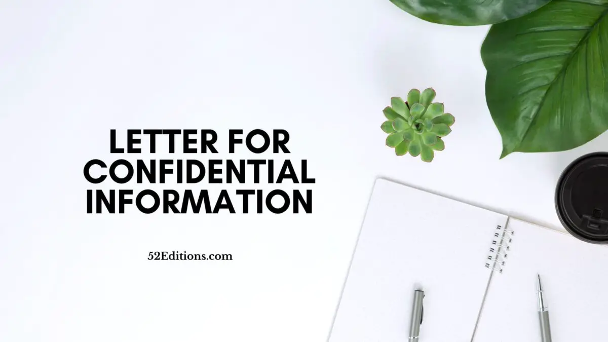 Letter for Confidential Information // Get FREE Letter Templates (Print ...
