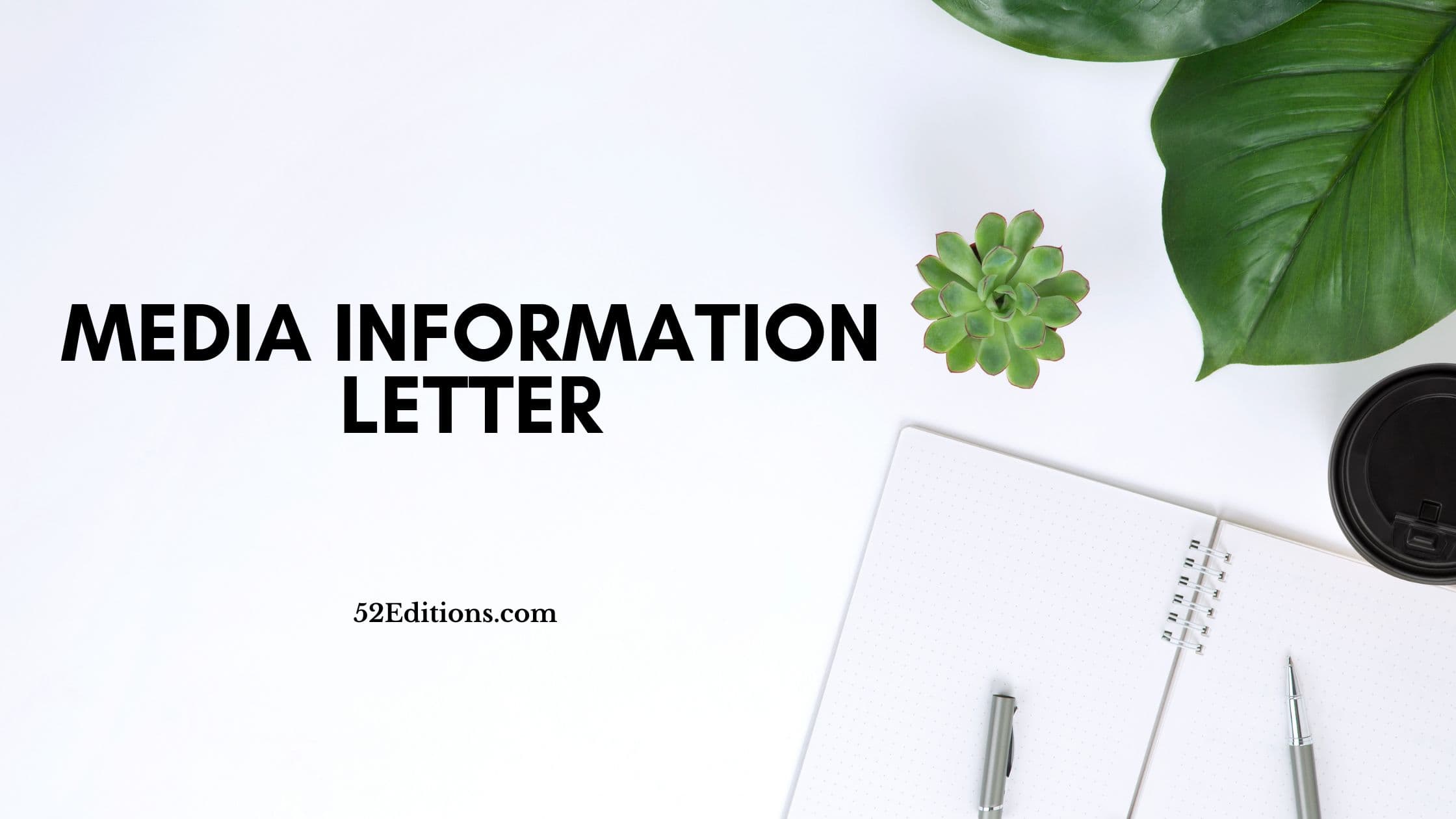 Media Information Letter // Get FREE Letter Templates (Print or Download)